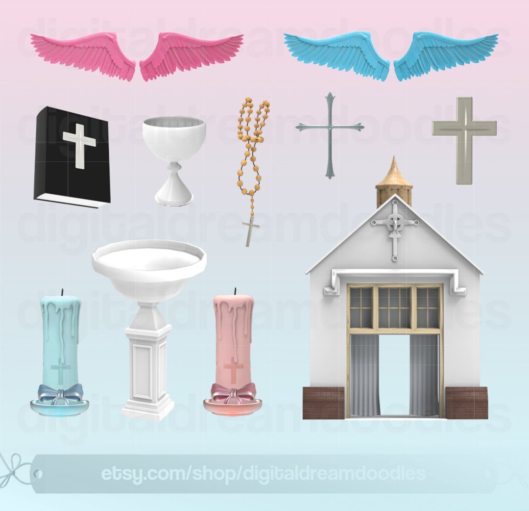 Baptism Clipart Baptism Overlays Christian Clipart Church - Etsy