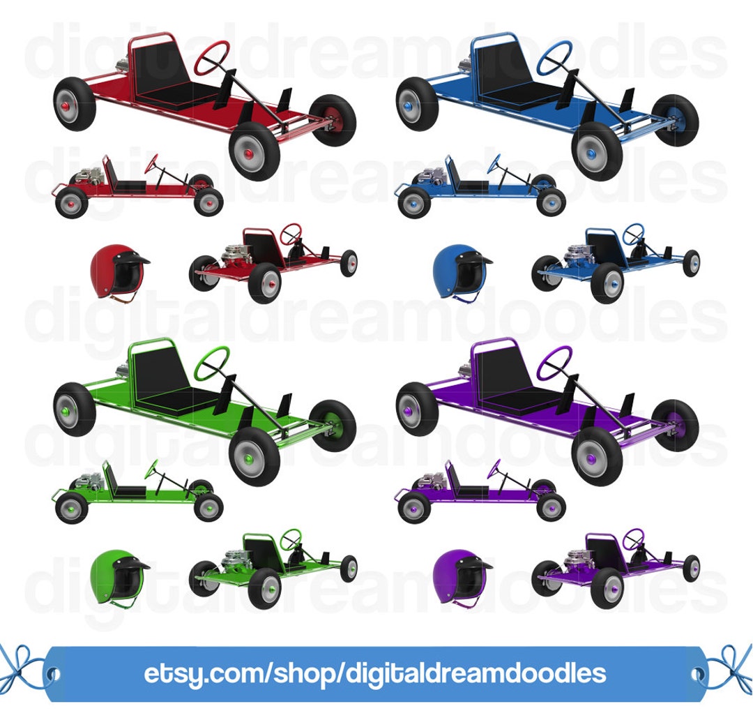 Racing Clipart Race Cart Clipart Go Cart Clip Art Go Cart - Etsy