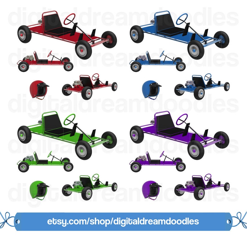 Racing Clipart Race Cart Clipart Go Cart Clip Art Go Cart - Etsy