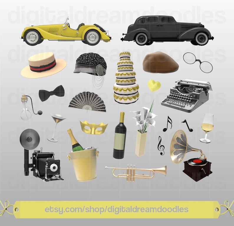 Roarting Twenties Clipart, Roaring 20s Clip Art, 1920s Flapper Party ...