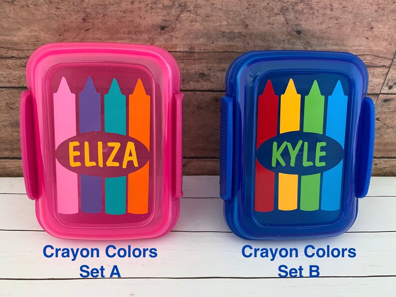Crayon Box Crayon Holder Kids Crayon Box Personalized - Etsy