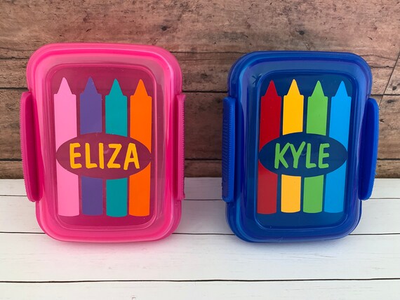 Crayon Box Crayon Holder Kids Crayon Box Personalized - Etsy