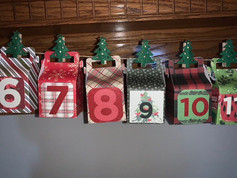 Christmas Advent Calendar Garland Christmas Countdown - Etsy