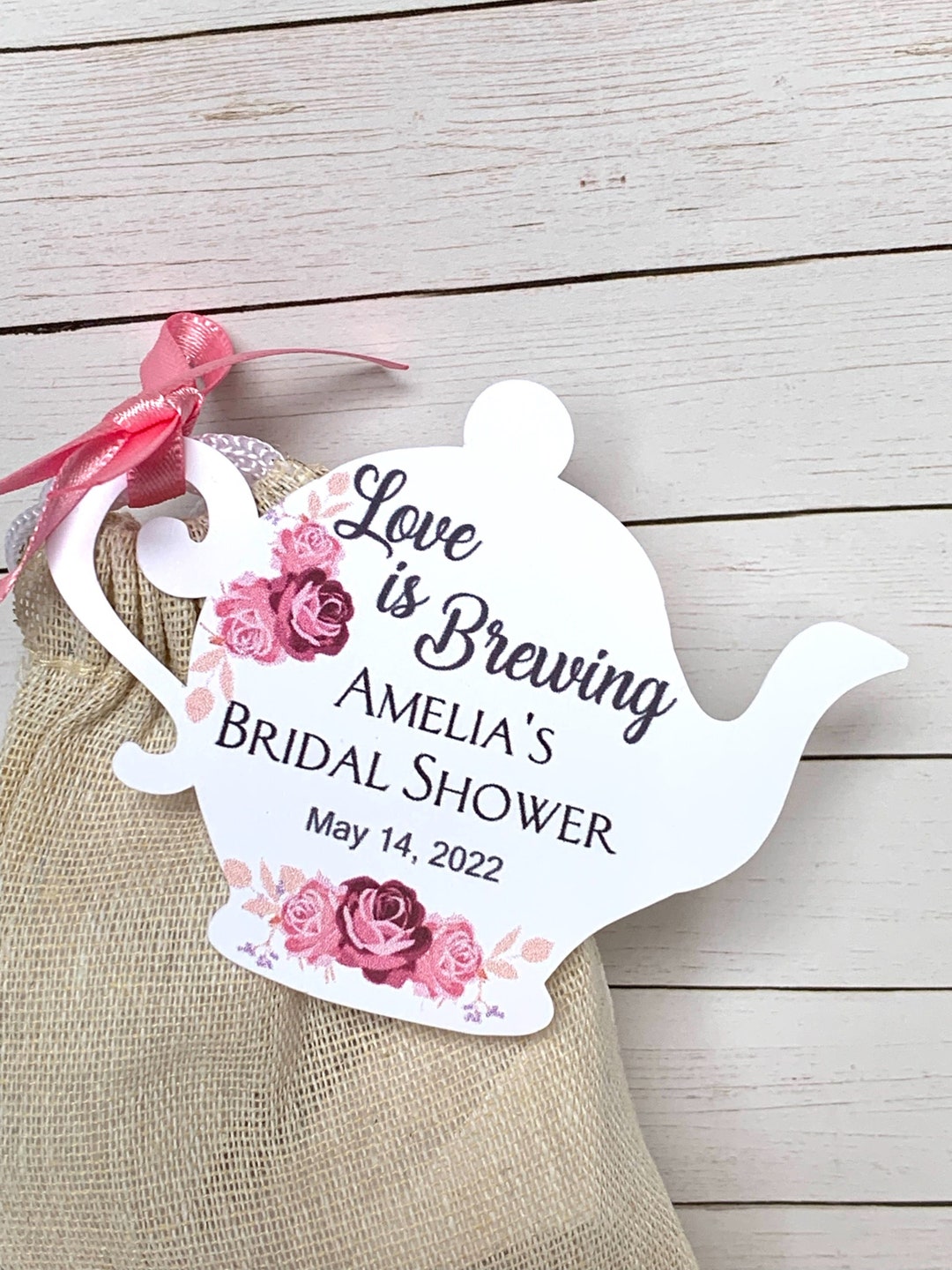 Bridal Shower Tea Party Favor Tag Thank You Tag Teapot Tag Bridal Tea ...