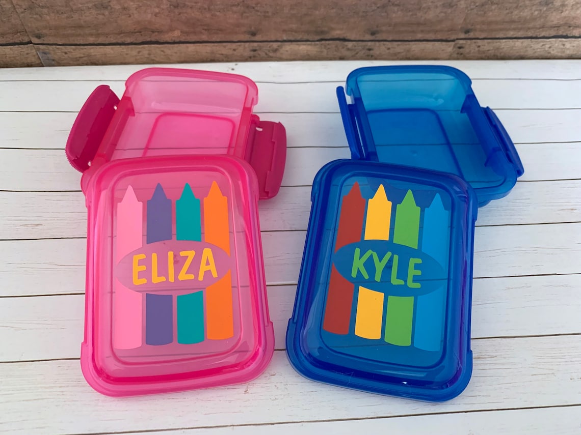 Crayon Box Crayon Holder Kids Crayon Box Personalized - Etsy