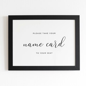 Please Take Your Name Card to Your Seat Printable Wedding Signage ...