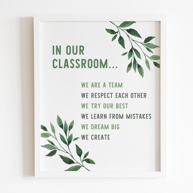 PRINTABLE in Our Classroom Wall Art Decoration Poster Size Large Print ...