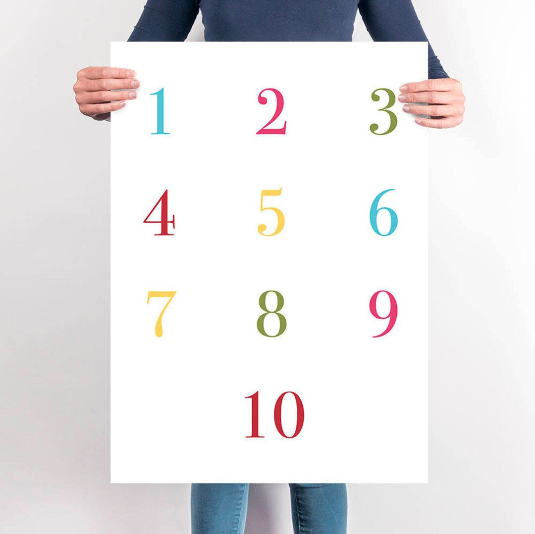 Numbers PRINTABLE Poster Little Kids Room Decoration Modern Print ABC ...