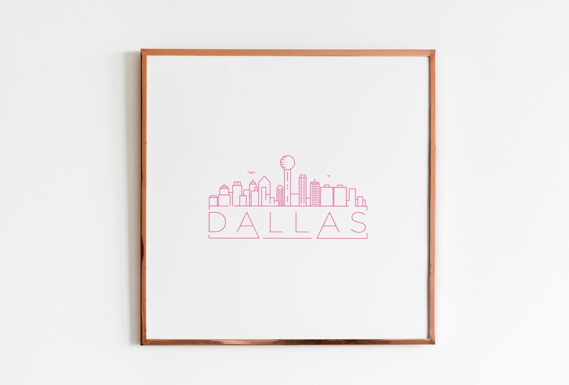 Dallas Skyline Printable Poster Wall Art Texas Minimalist - Etsy