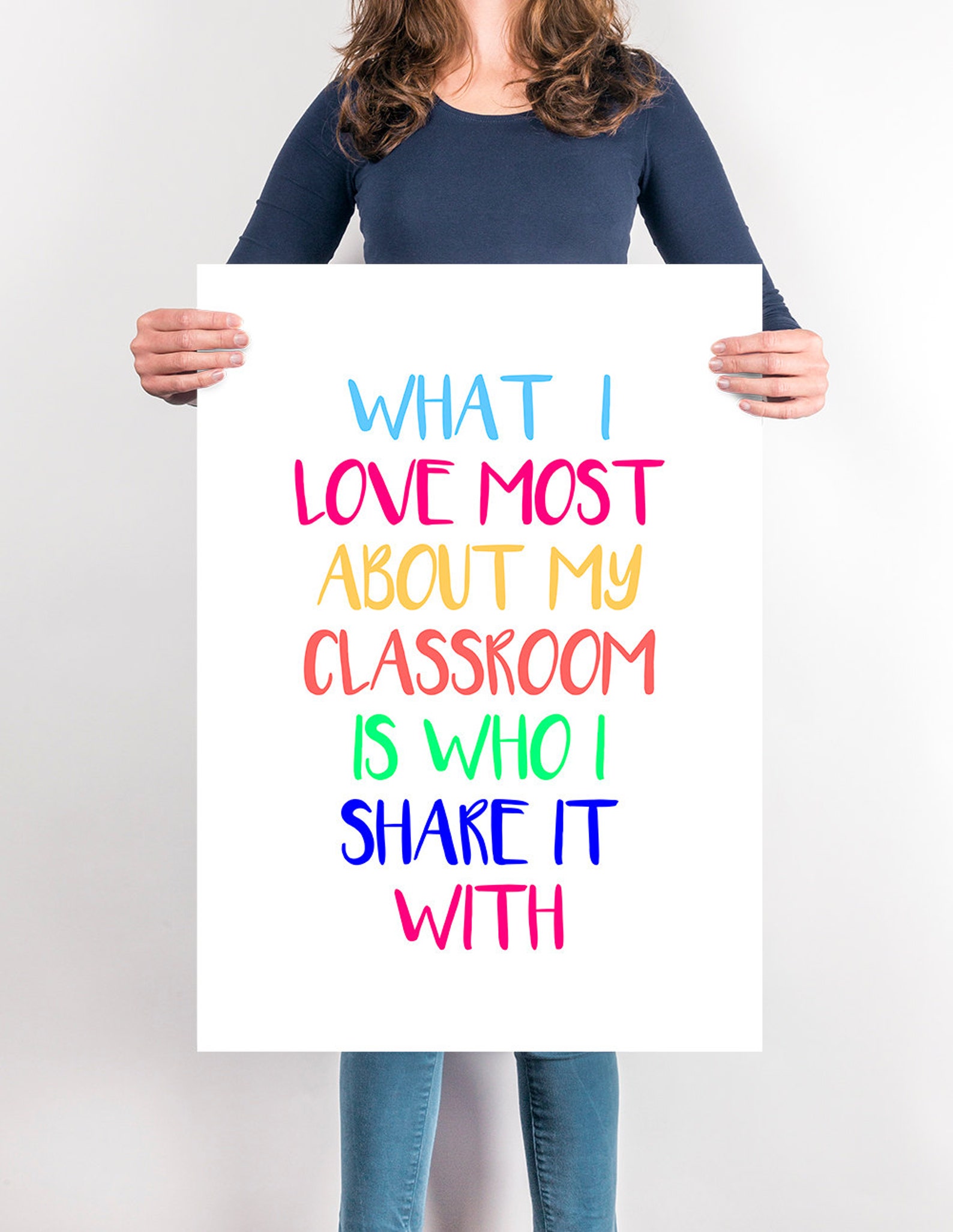 Printable Teacher Poster Classroom Wall Decor Teacher Quote What I Love ...