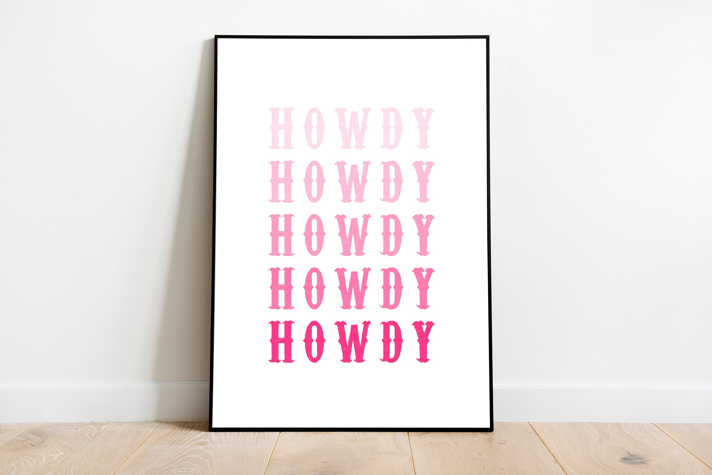 Western Cowgirl Hot Pink Howdy Gradient Digital Download - Etsy