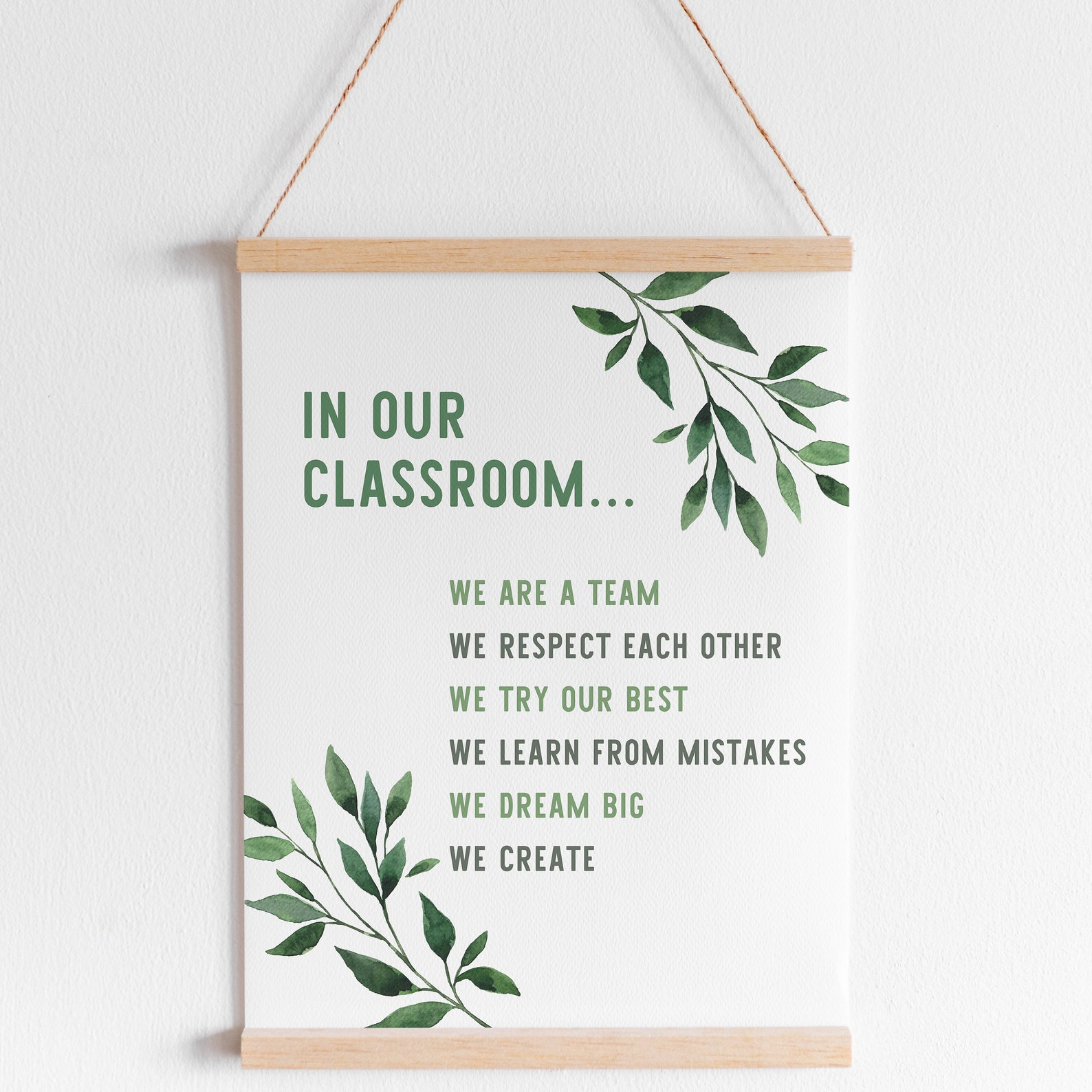 PRINTABLE in Our Classroom Wall Art Decoration Poster Size Large Print ...