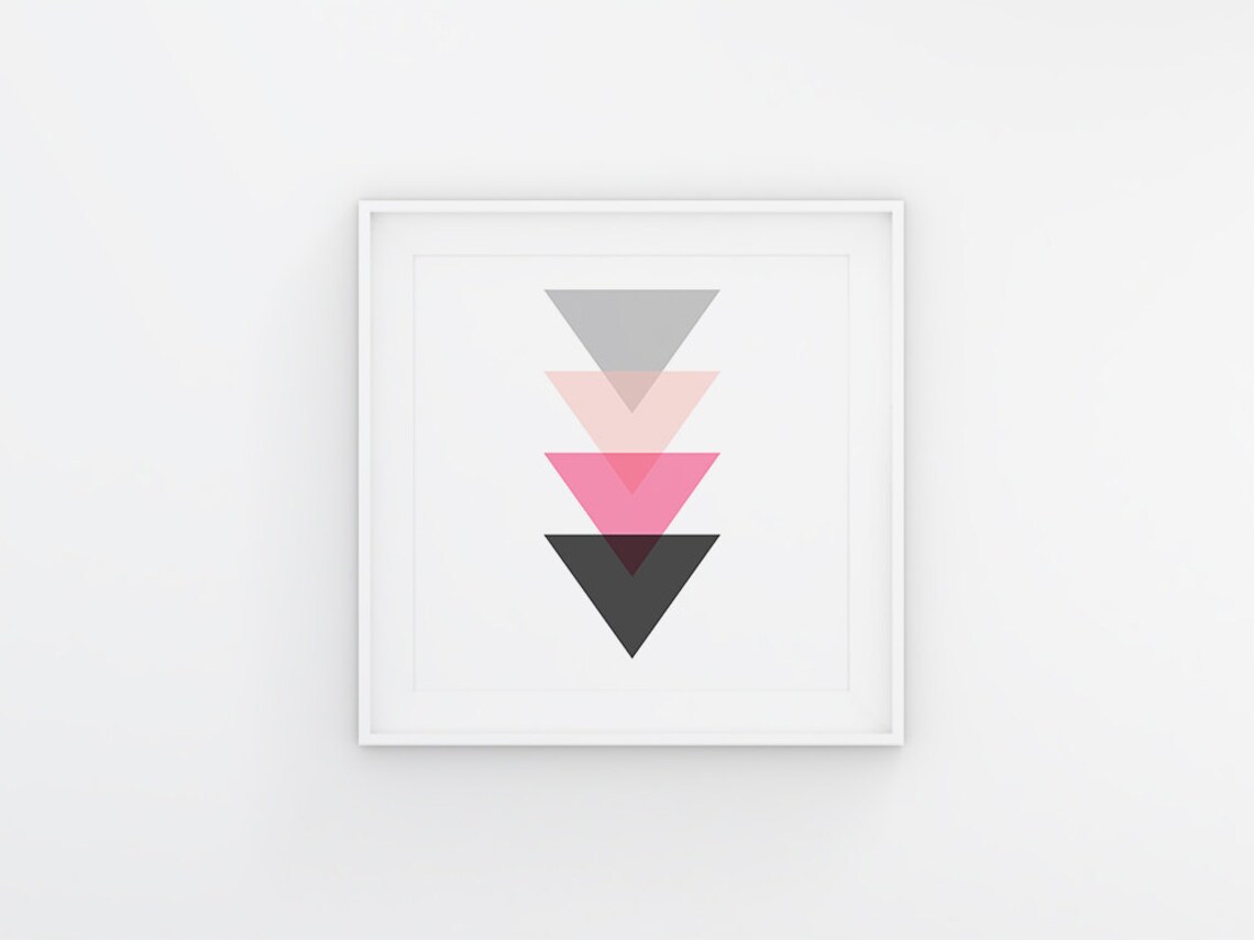 Printable Abstract Art Pink Triangles Office Decor Wall Art - Etsy