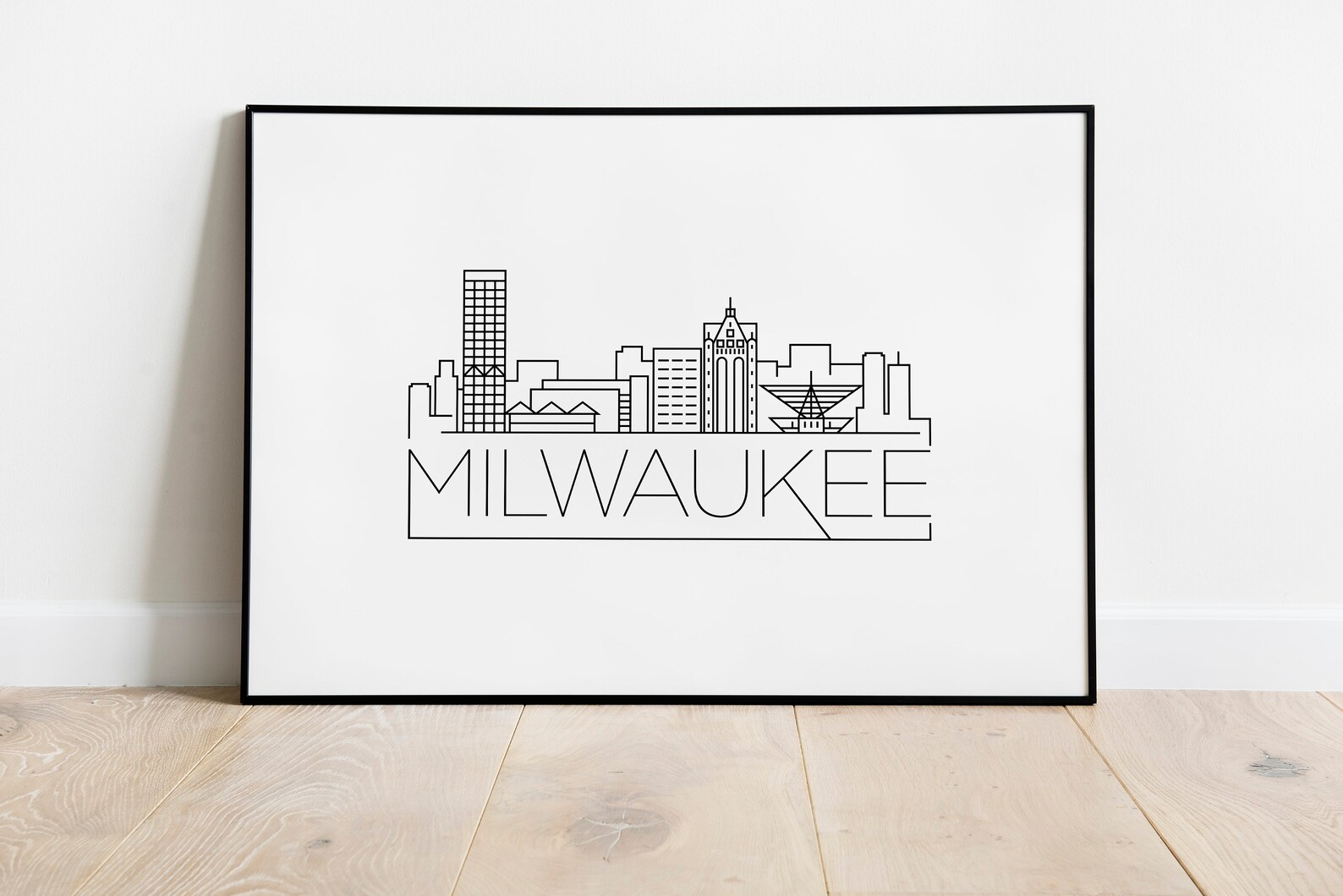 Milwaukee Skyline Poster Milwaukee City Scape Wall Art - Etsy