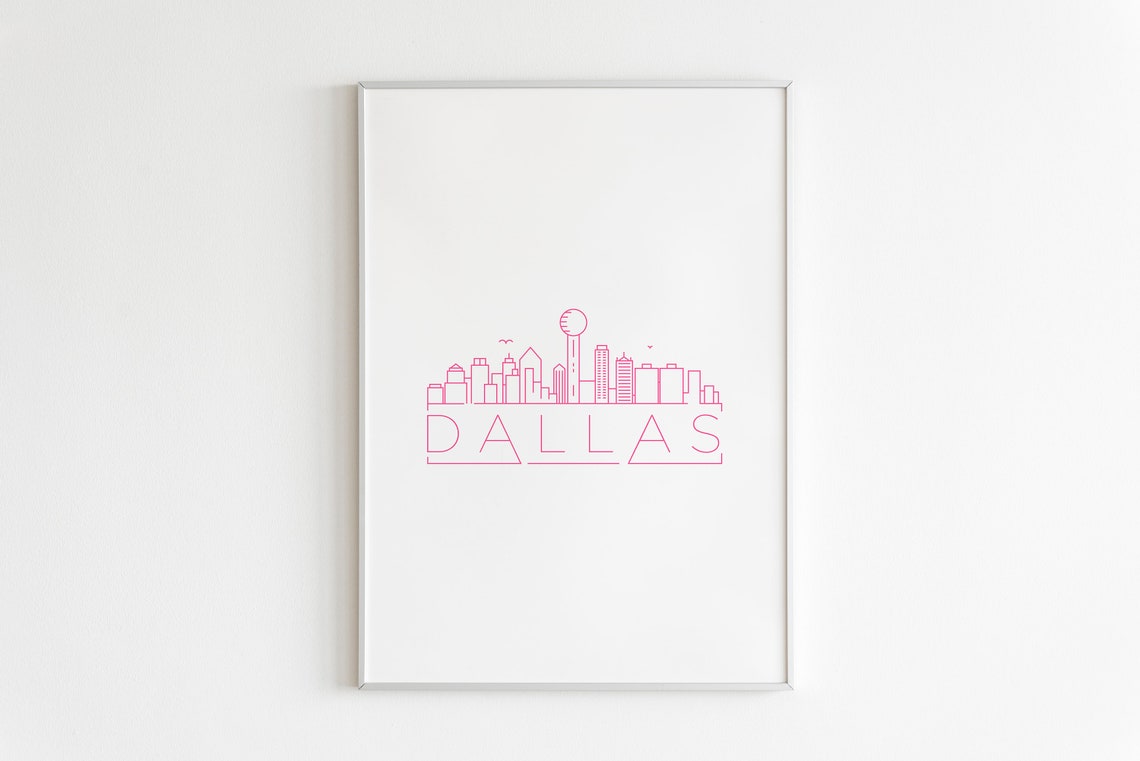 Dallas Skyline Printable Poster Wall Art Texas Minimalist - Etsy