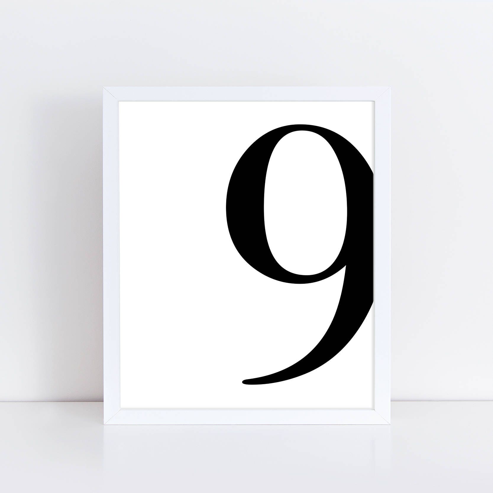 Number Nine Poster Number 9 Printable Art Minimalist Wall Art - Etsy