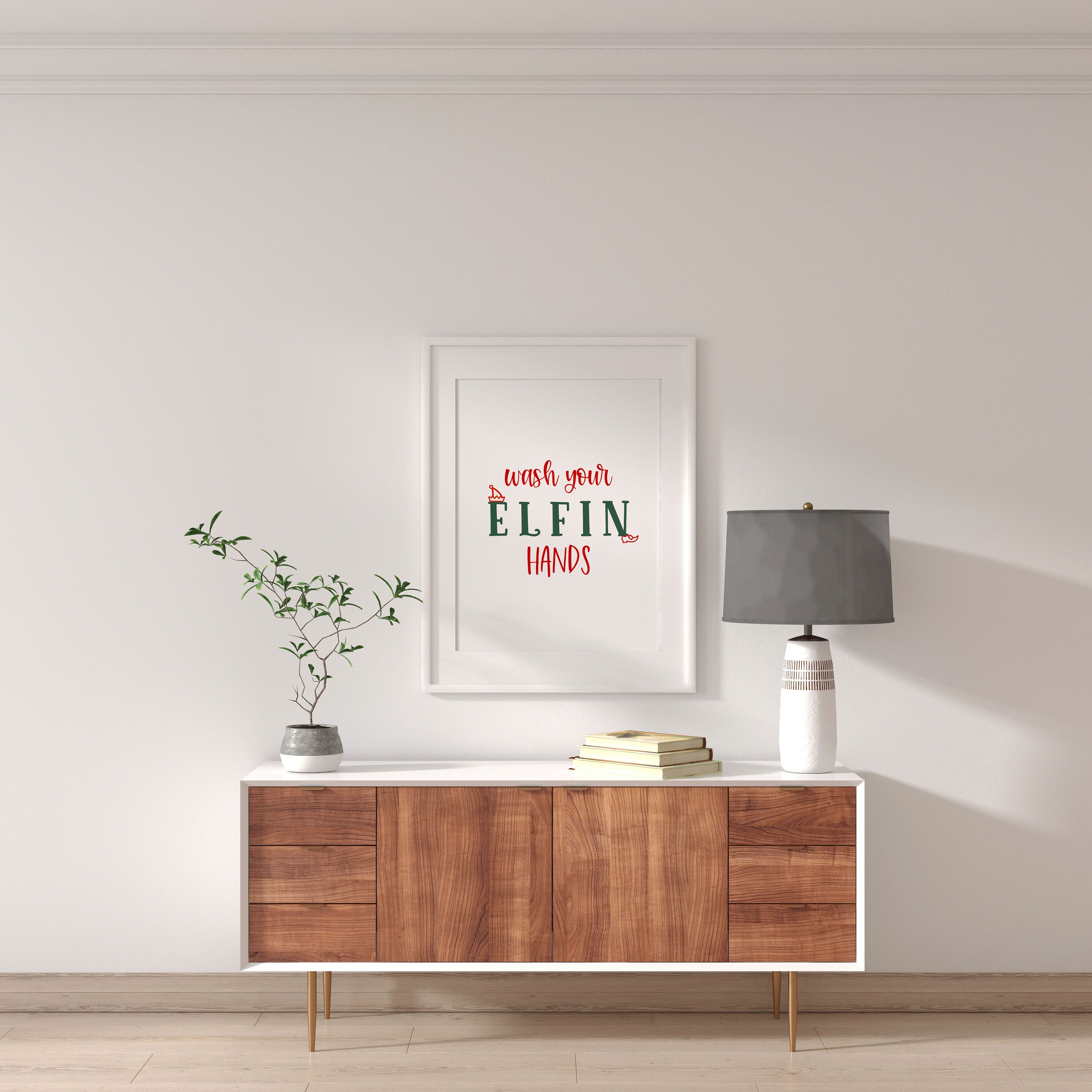Christmas Bathroom Sign Wash Your Elfin' Hands Christmas Printable ...