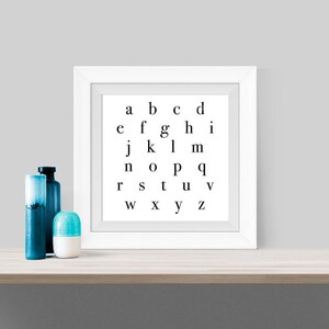Printable Black and White Alphabet Print Typography Lowercase Alphabet ...