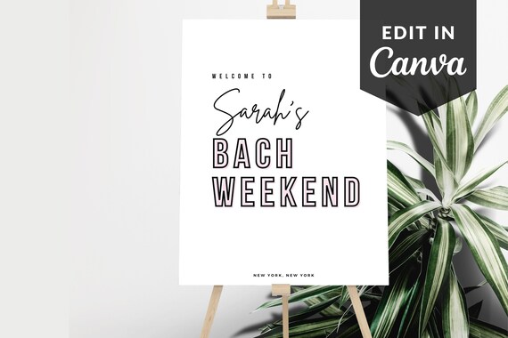Art & Collectibles Digital Prints Welcome Sign Template Bachelorette ...