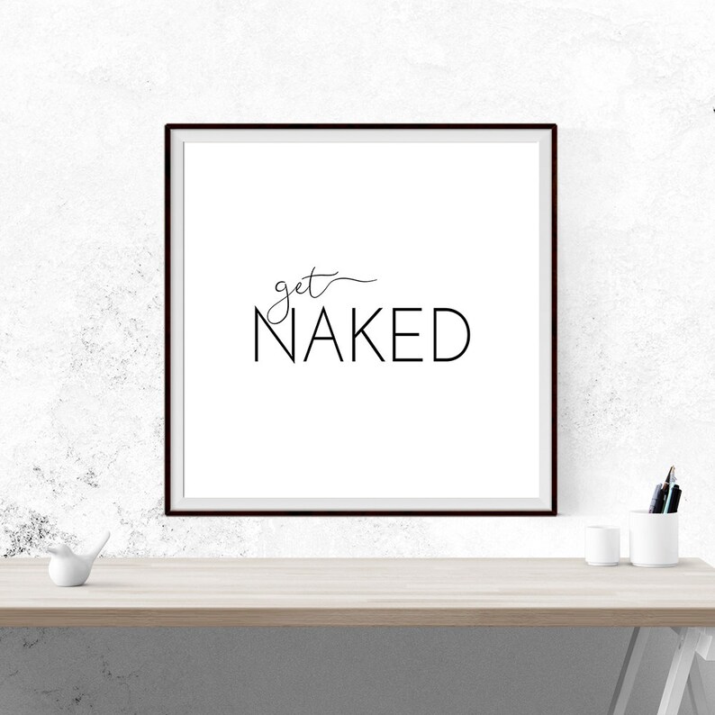 Get Naked Poster Printable Bathroom Print 16x20 Large Etsy