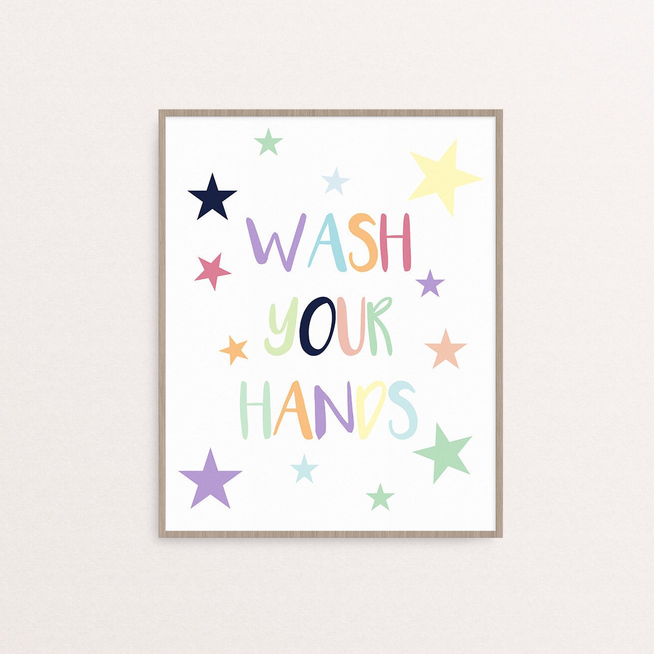 Kids Bathroom Rules Wash Your Hands Wall Art Printable | Etsy