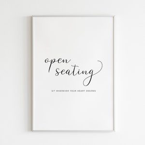 Open Seating Wedding Printable Poster Sign, Sit Wherever You'd Like ...