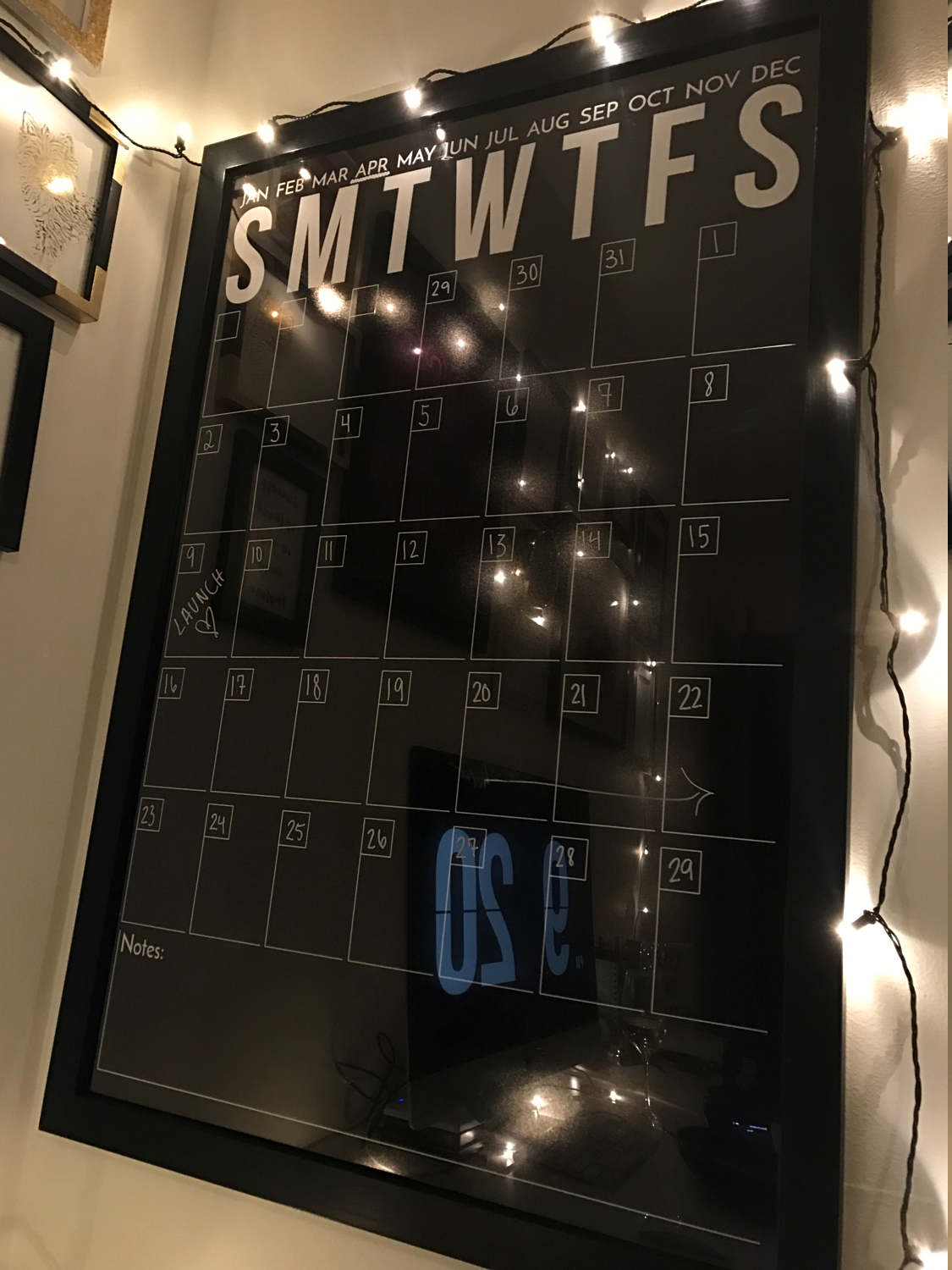 Calendar Poster Printable Large Office Calendar Black and - Etsy UK