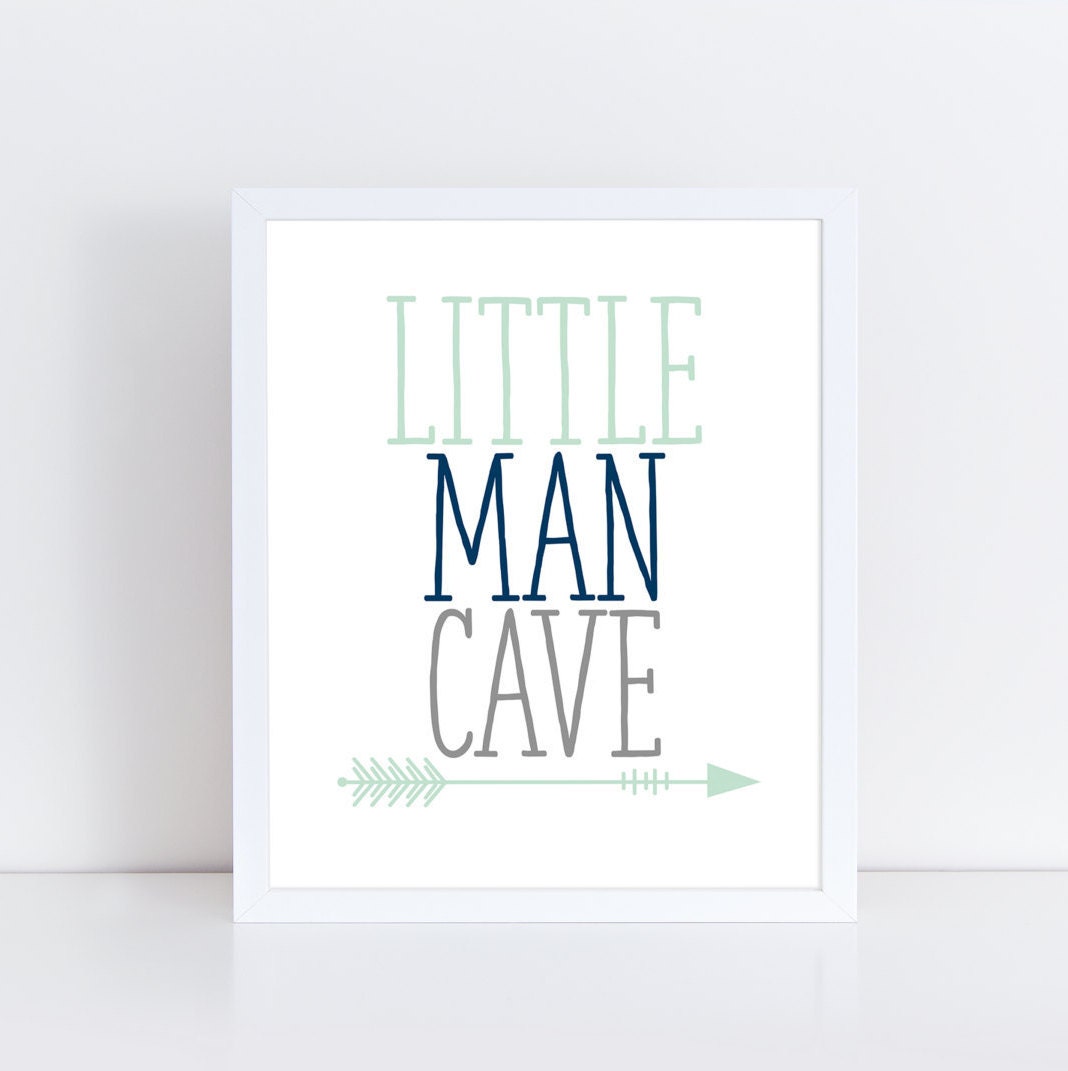 Little Man Cave PRINTABLE Nursery Wall Decor Little Boys Room | Etsy