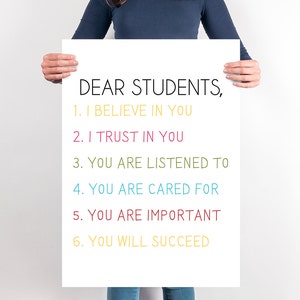 Large Classroom Printable Poster Wall Art Classroom Decor New Teacher ...