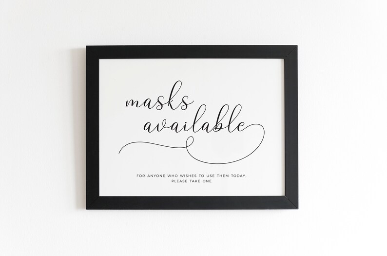 Masks Available Printable Sign Sanitization and Social - Etsy