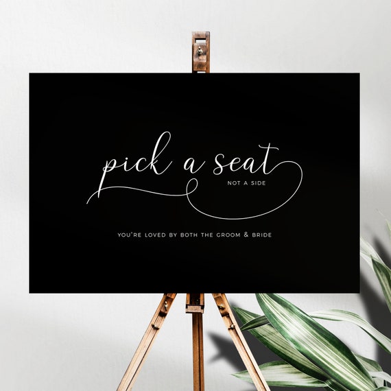 Pick a Seat Not A Side Horizontal Poster Printable Digital | Etsy