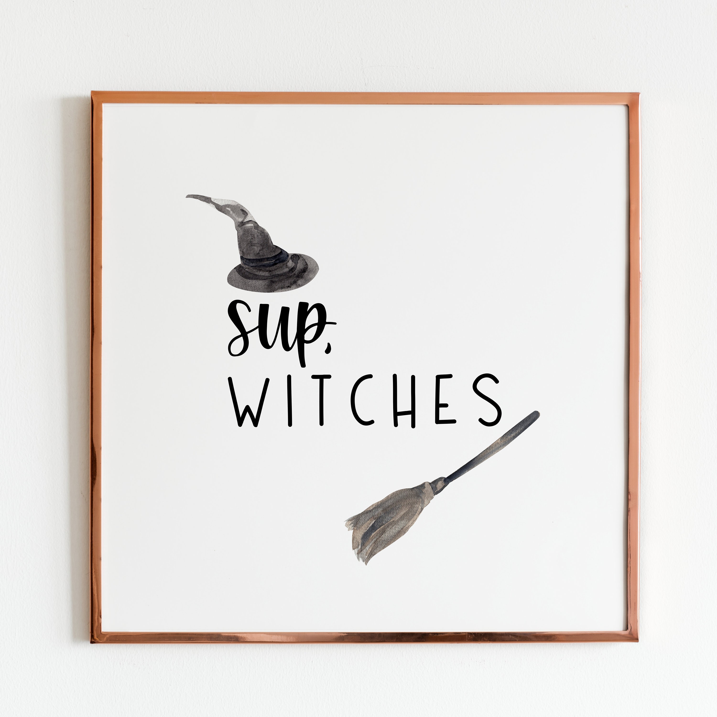 Sup Witches Minimalist Halloween Printable Wall Art, Large Halloween ...