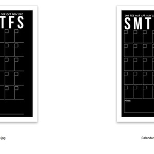 Black Printable Calendar Poster Large Calendar DIY Write-on - Etsy