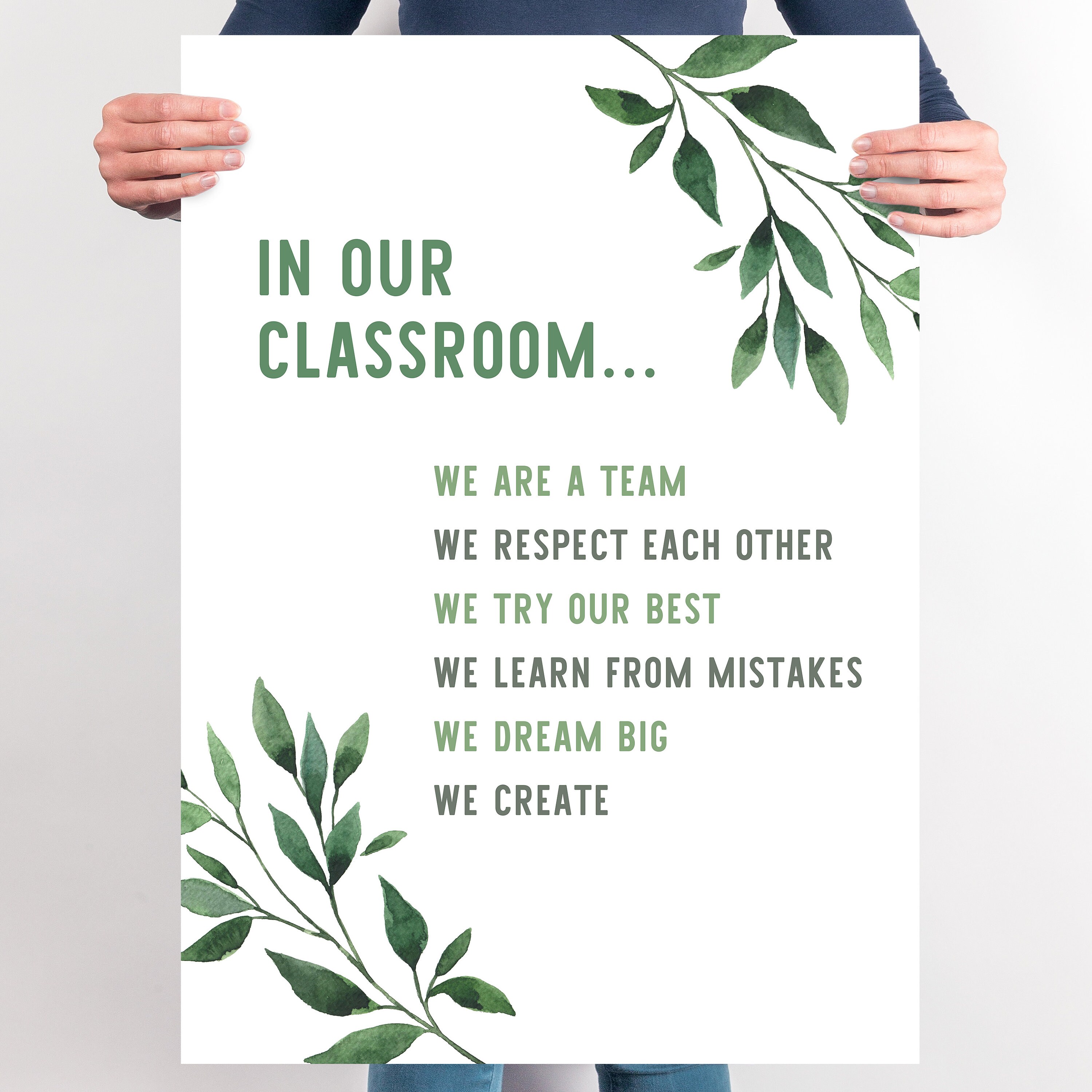 PRINTABLE in Our Classroom Wall Art Decoration Poster Size | Etsy