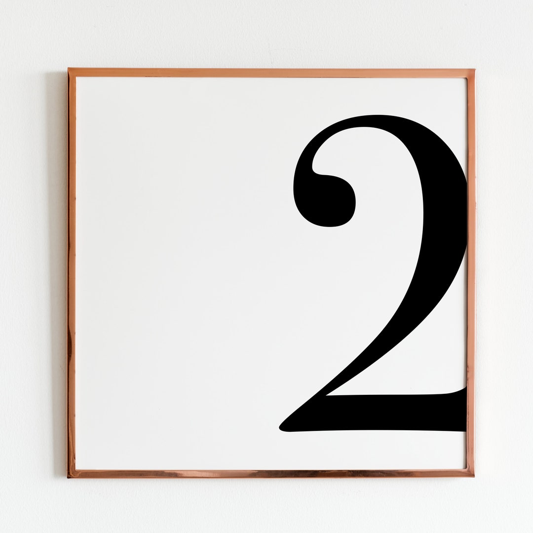 Number 2 Art, Number Two Decor, Number 2 Wall Art, 2 Modern Art, 2 ...