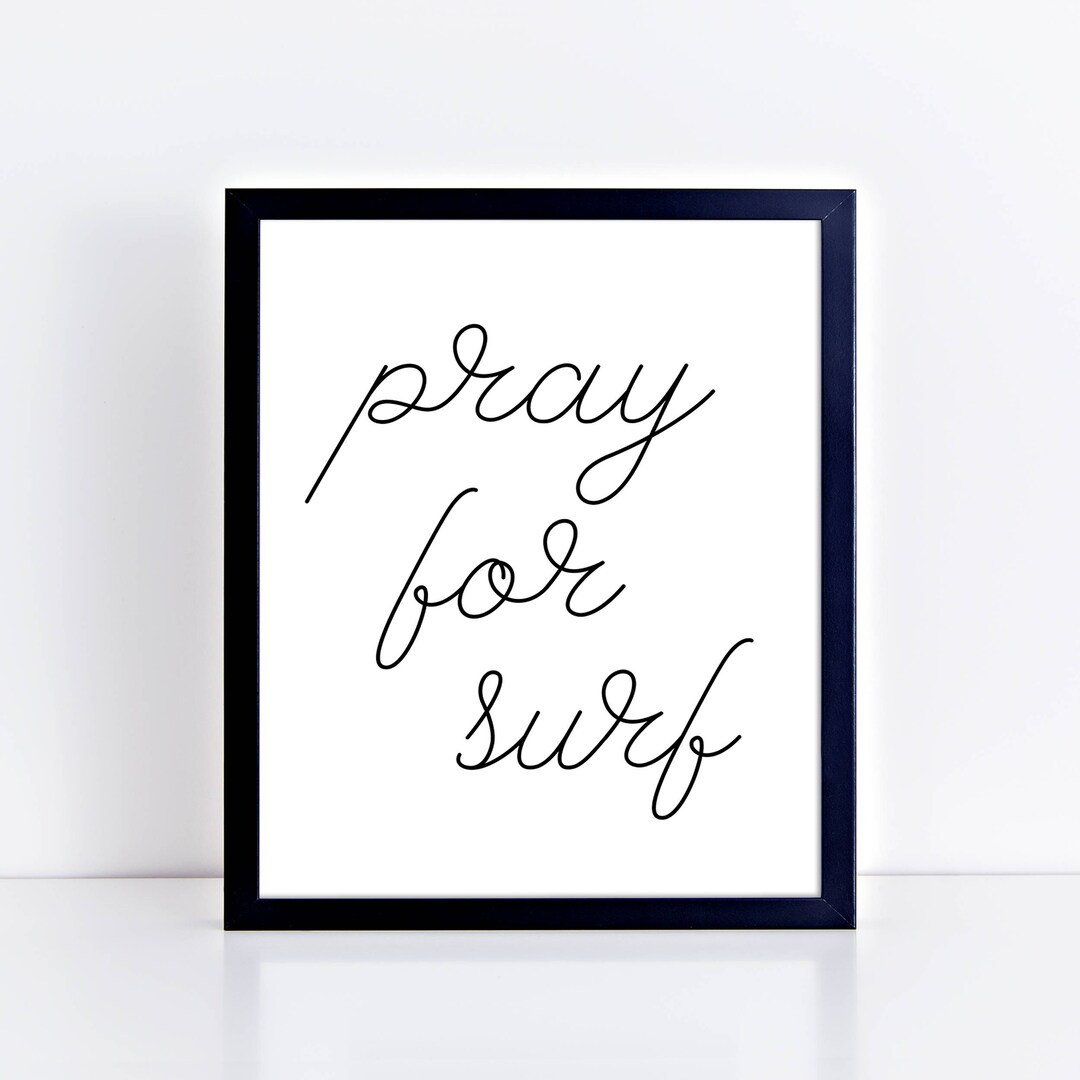 Pray for Surf Printable Poster California Modern Print Beach - Etsy