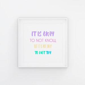 Printable Teacher Art Print Poster Classroom Rules Classroom It is Okay ...