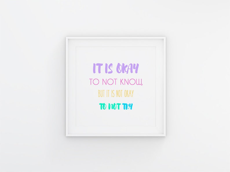Printable Teacher Art Print Poster Classroom Rules Classroom It is Okay ...