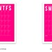 Hot Pink Calendar Printable Poster Chic Office Wall Art Pink and White ...