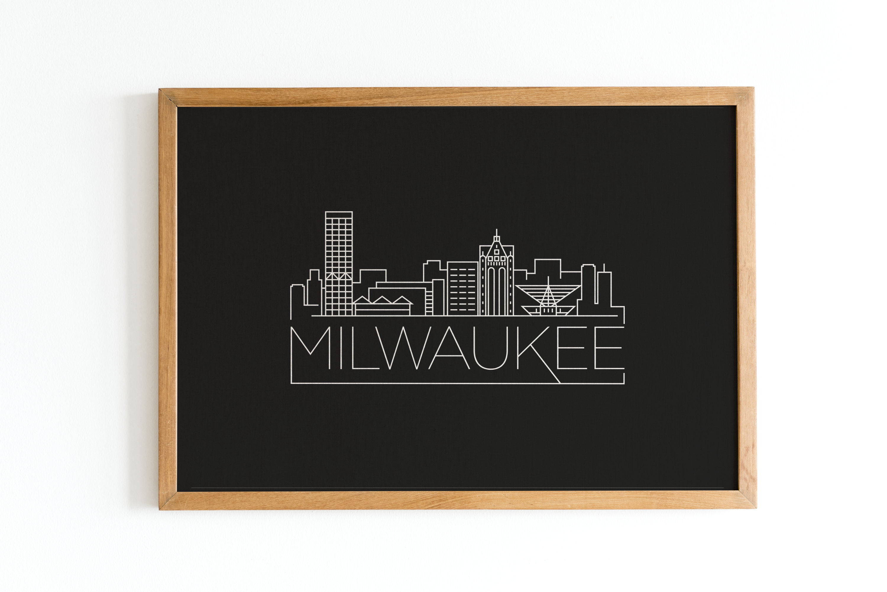 Milwaukee Skyline Poster, Milwaukee City Scape Wall Art, Milwaukee ...