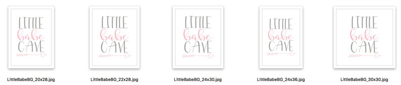 Little Babe Cave PRINTABLE Poster Pink Gray and White Nursery - Etsy