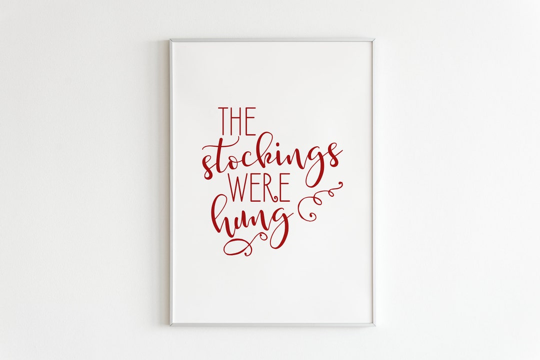 The Stockings Were Hung Printable Christmas Poster | Red and White ...