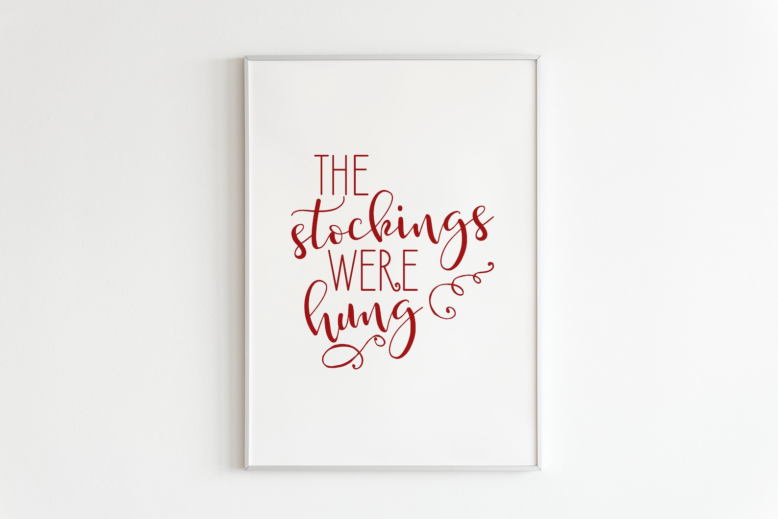 The Stockings Were Hung Printable Christmas Poster Red and - Etsy