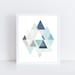 Printable Abstract Art Blue Triangles Large Poster Print - Etsy