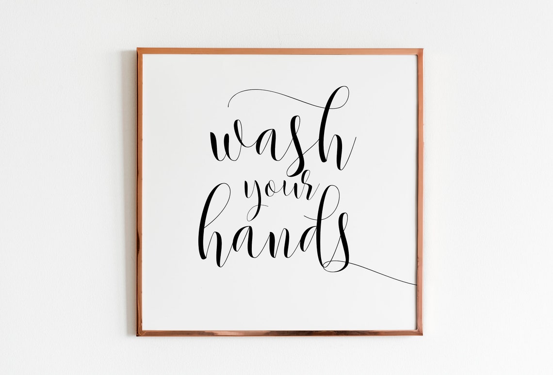 Wash Your Hands Bathroom PRINTABLE Sign Bathroom Poster | Etsy