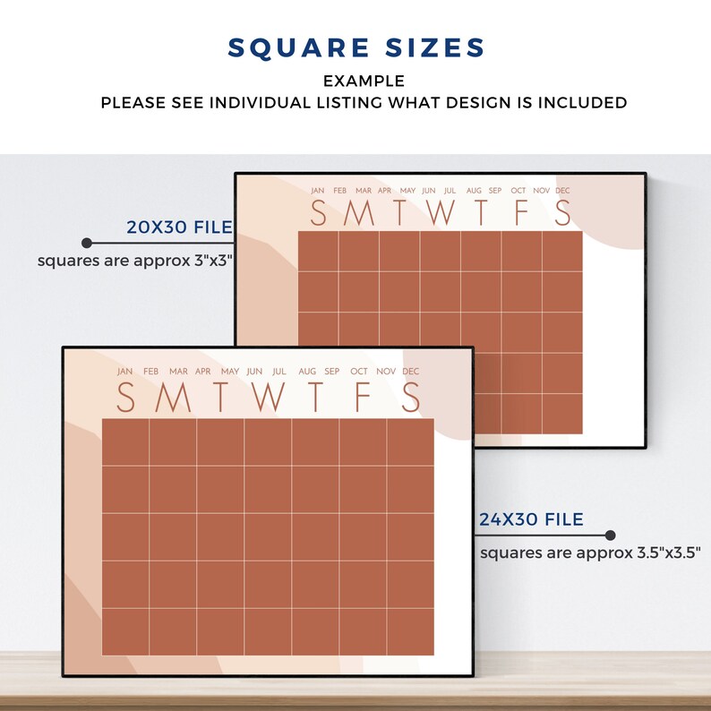 Calendar Poster Printable Large Office Calendar Terracotta Modern ...