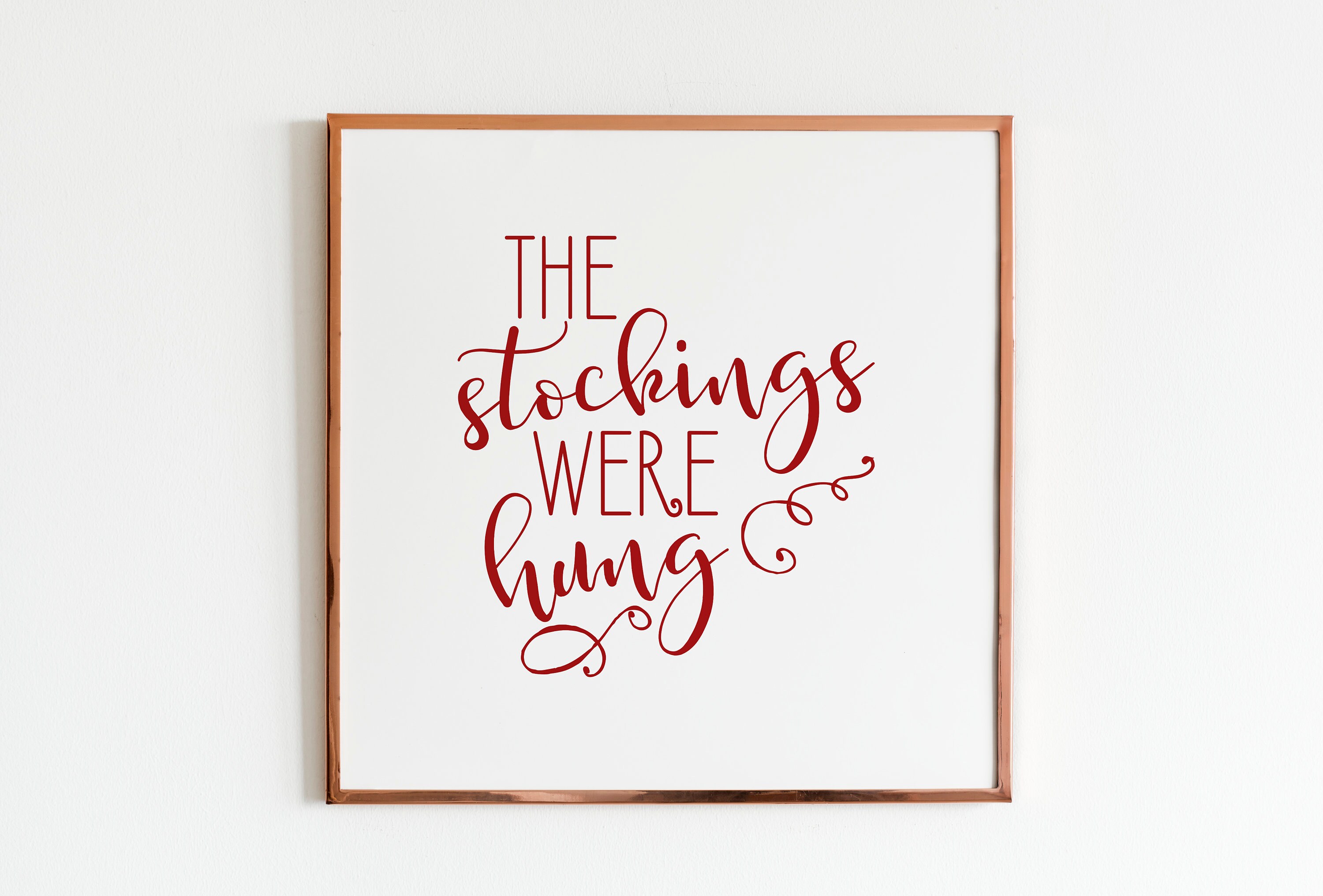 The Stockings Were Hung Printable Christmas Poster Red and - Etsy