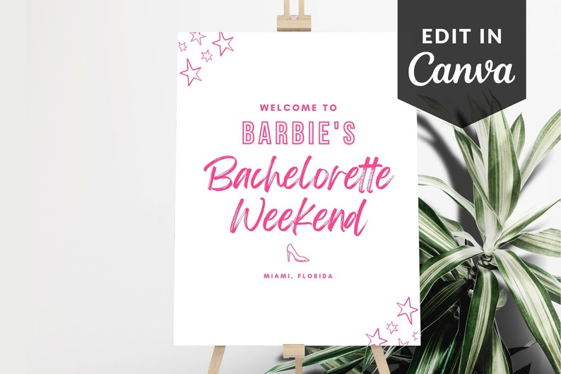 Bachelorette Welcome Sign Edit in Canva Welcome Sign | Etsy