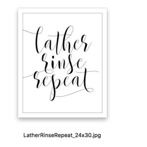 Lather Rinse Repeat Poster Printable - Bathroom Print - Instant ...