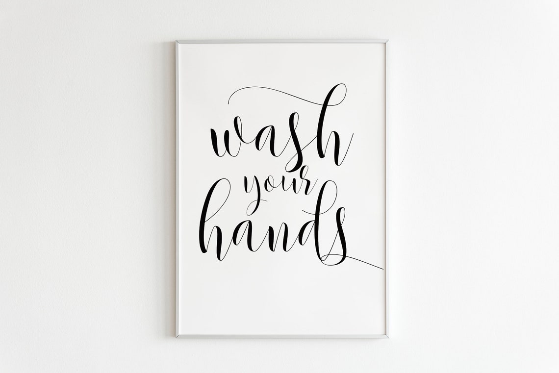 Wash Your Hands Bathroom PRINTABLE Sign Bathroom Poster | Etsy
